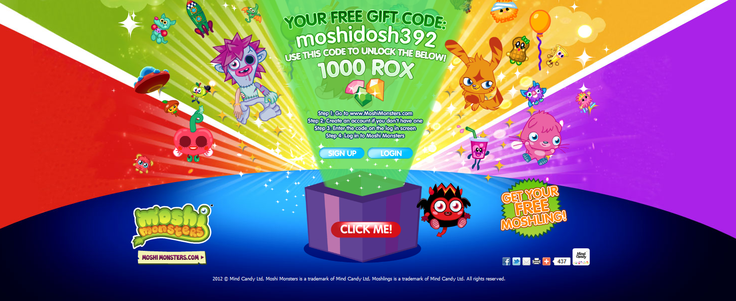 11 Large Size Moshi Monster Collectible Stickers With - Moshi Monsters ...