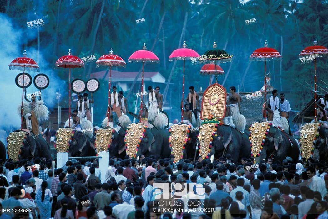 Elephant Parade, Near Sree Sastha Temple, Arattupuzha - Arattupuzha ...