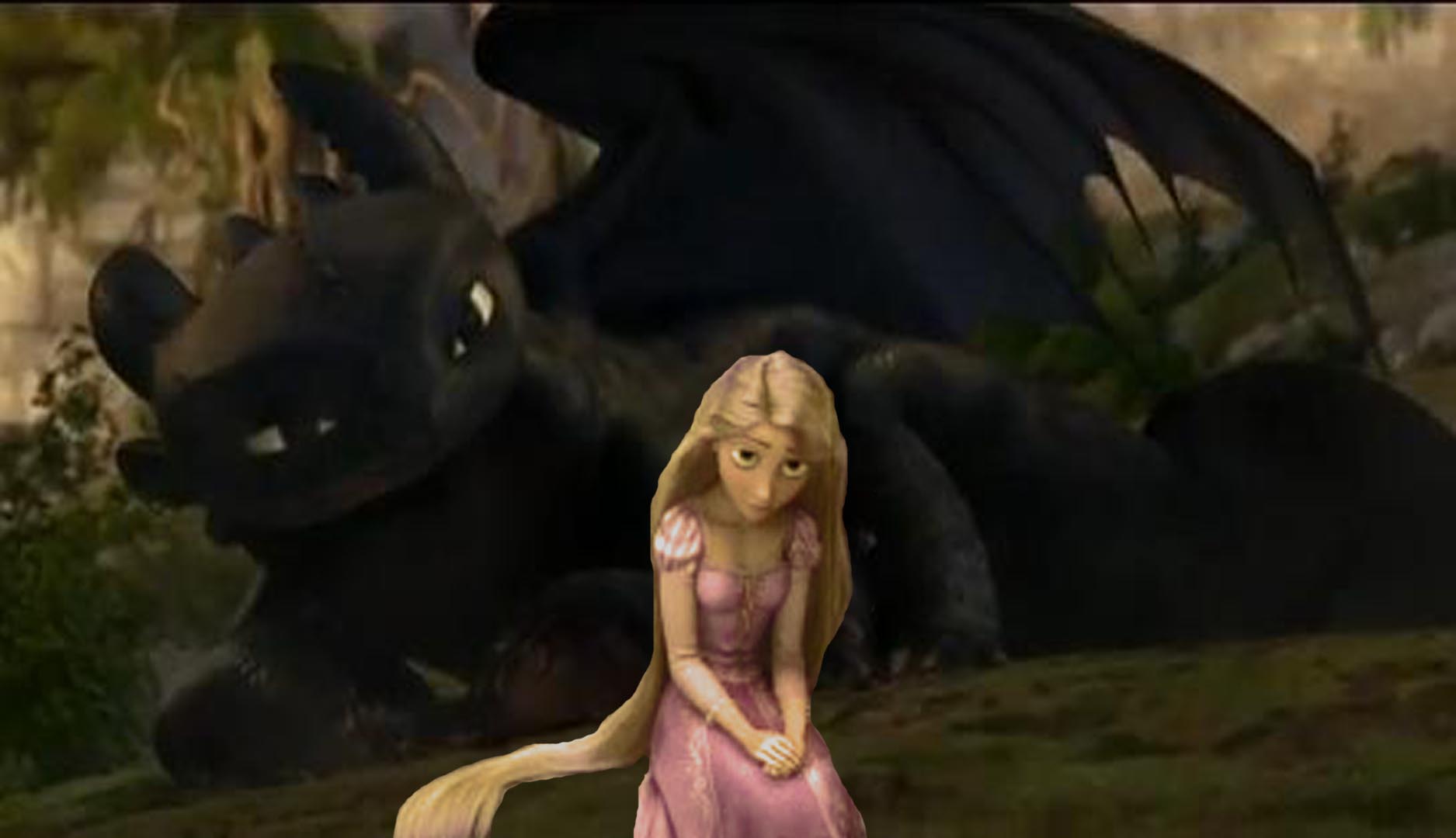 Rapunzel Fitzherbert Art Images Rapunzel With Toothless - Sad Toothless ...