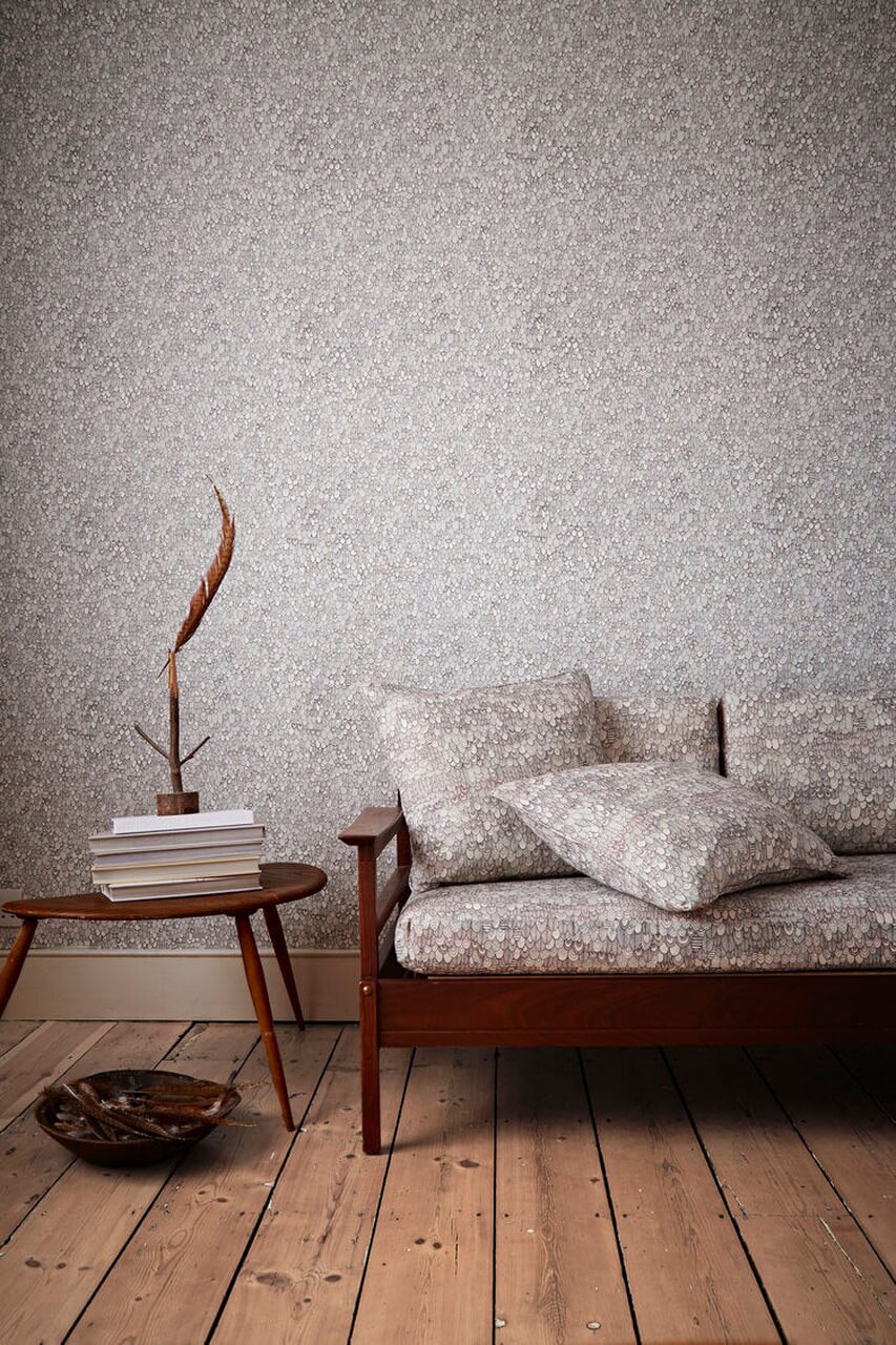 Hand-drawn Bird Feathers Wallpaper In Monochrome Designed - Quiet ...