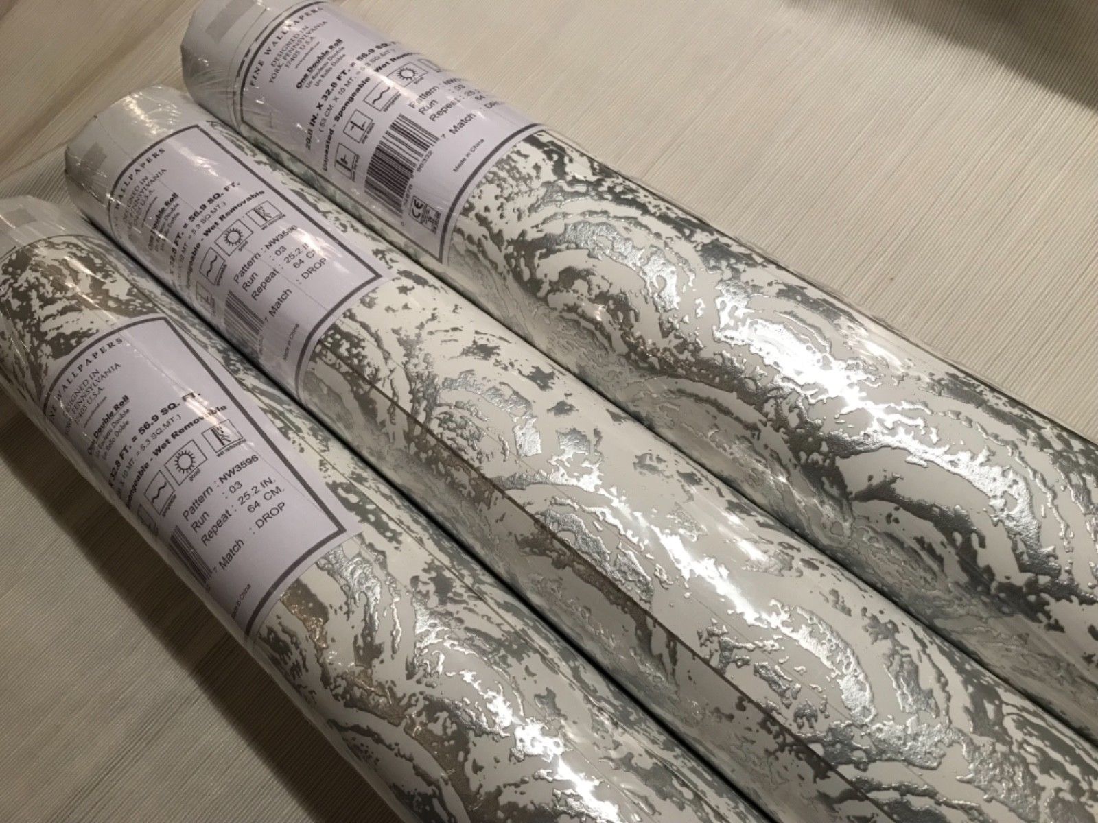 3 Dbl Rolls York Designer Series Eclipse Metallic Wallpaper - Book ...