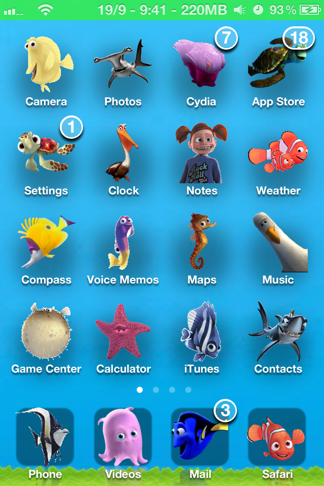 Finding Nemo Iphone Theme Sd Or Hd - Finding Nemo Group - Disney ...