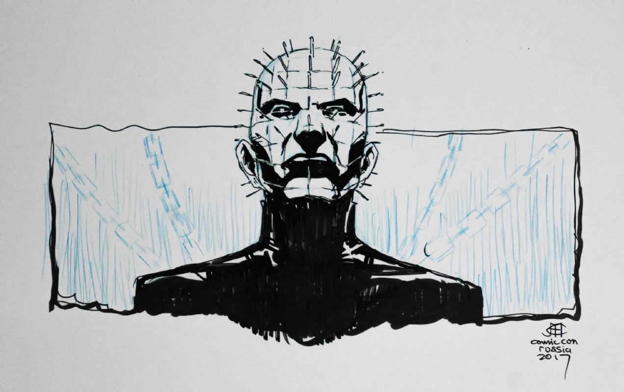 Drawn Pinhead Hellraiser Pinhead - Hellraiser Pinhead Comic Art ...