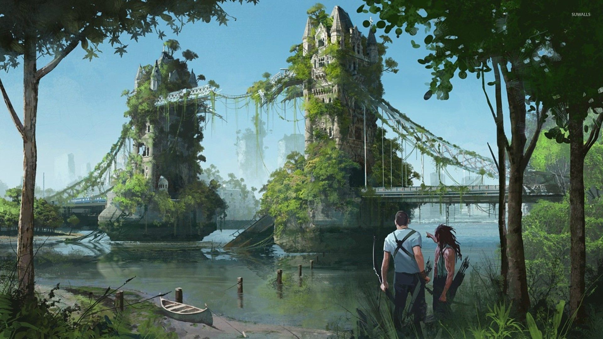 Post Apocalyptic Green City (#115969) - HD Wallpaper & Backgrounds Download