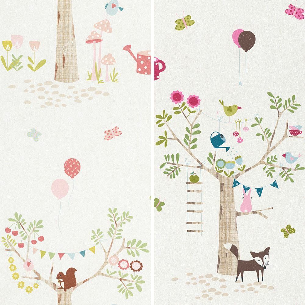 Details About Rasch Bird Butterfly Woodland Pattern - Rasch 247206 ...