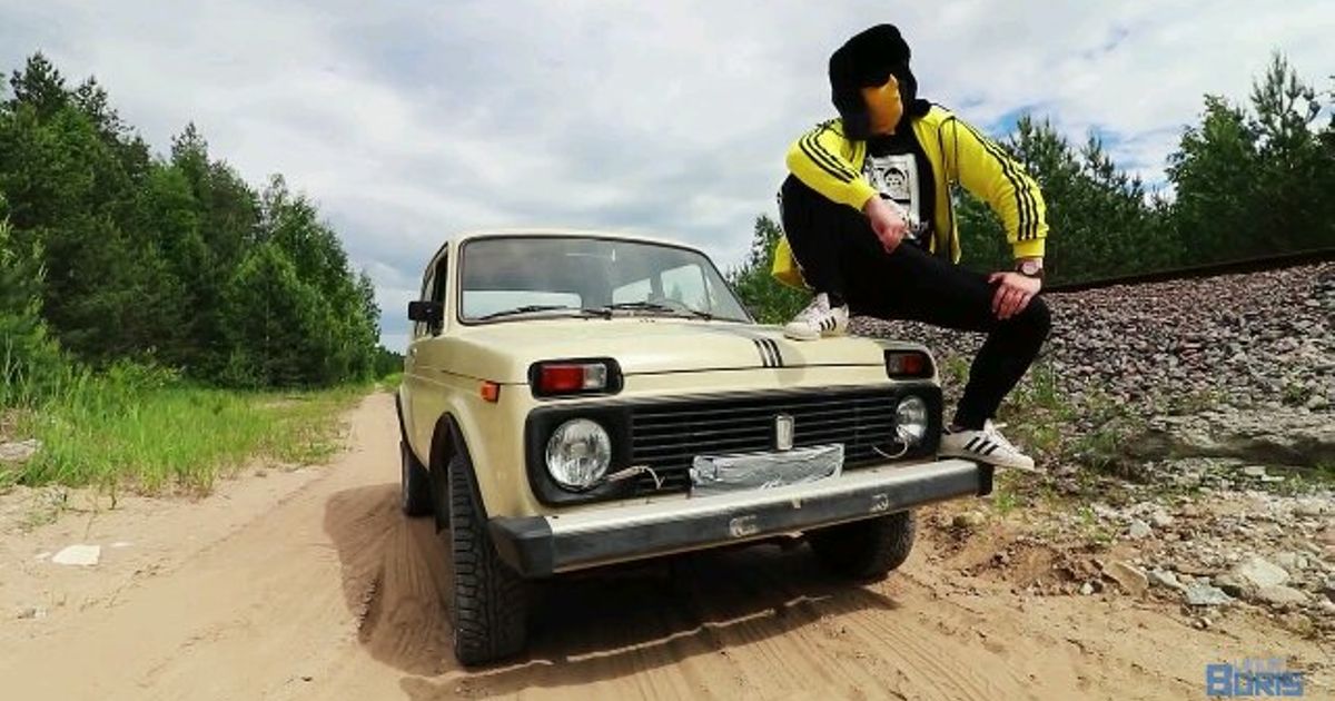 Boris Squatting Over A Lada Niva - Slav King (#1125092) - HD Wallpaper ...