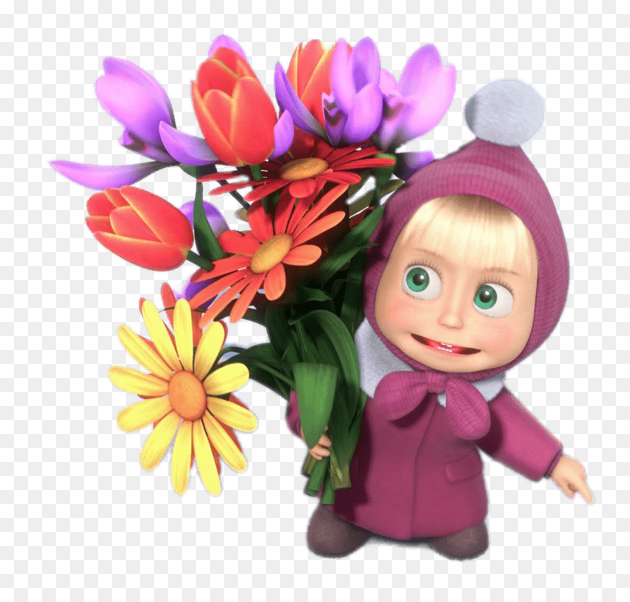 Masha And The Bear, Bear, Desktop Wallpaper, Flower, - Masha Flowers ...