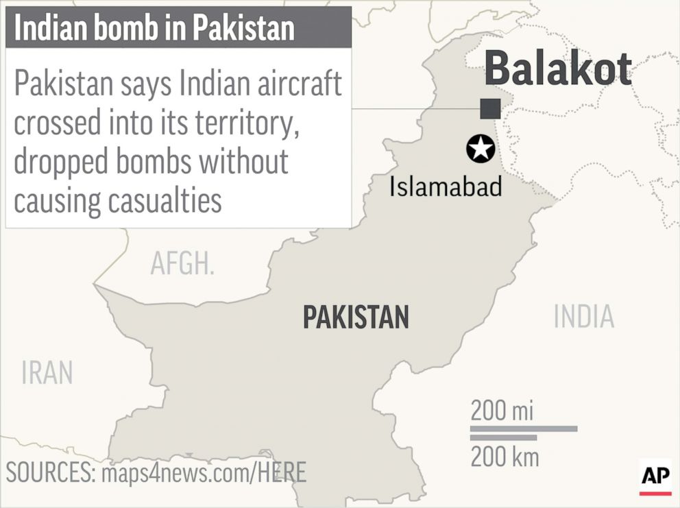 Download Map Shows The Location Of Balakot, Pakistan, Where ...