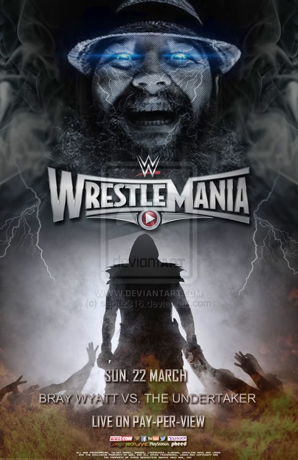 Undertaker Vs Bray Wyatt Wrestlemania 31 Poster By - Wwe Wrestlemania ...