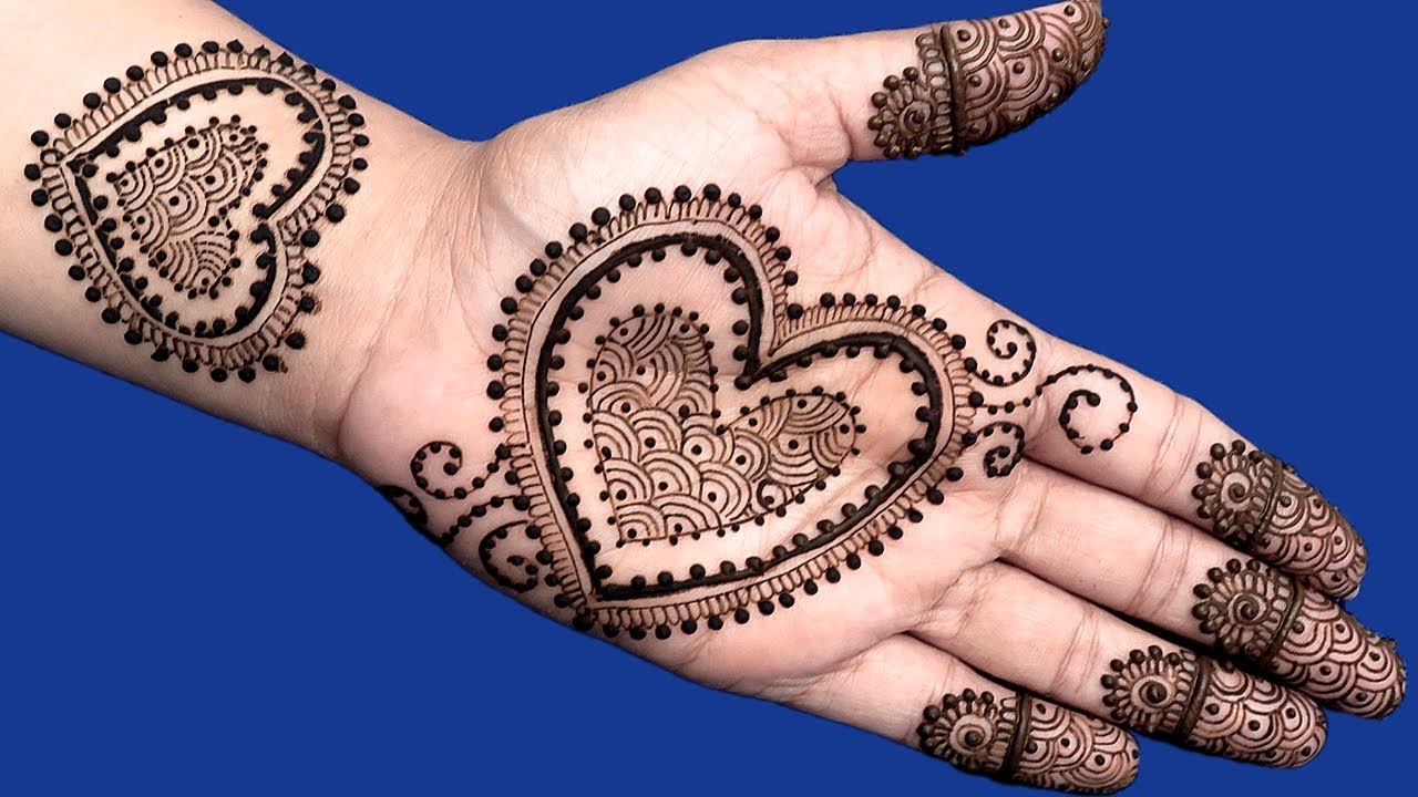 Heart Shaped Mehndi Des - Heart Mehndi Design (#1297241) - HD Wallpaper ...