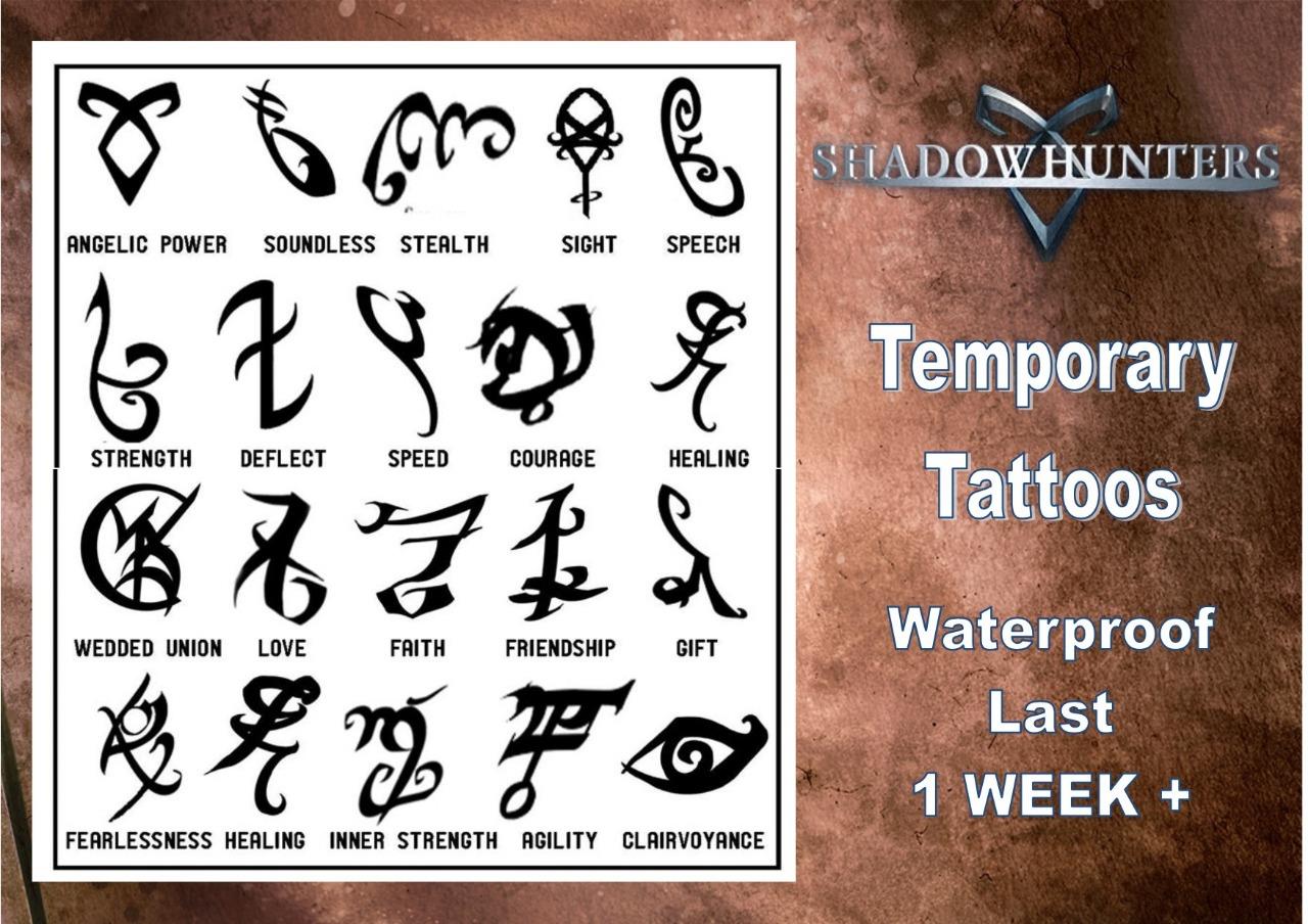Shadowhunter Runes Ex Large Temporary Tattoos Waterproof - Shadowhunter ...