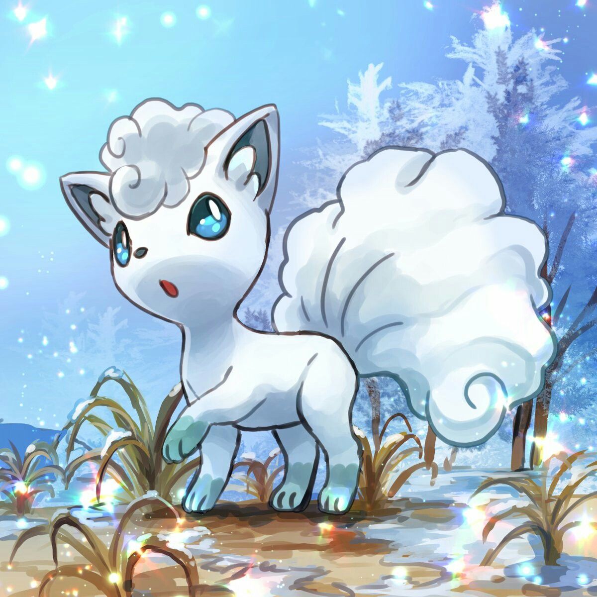 Alolan Vulpix - Cartoon (#1302570) - HD Wallpaper & Backgrounds Download