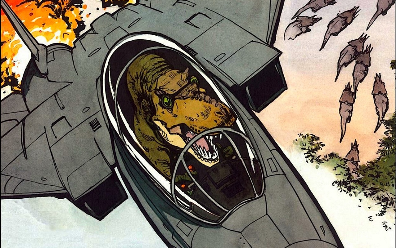 No Caption Provided - T Rex Flying A Fighter Jet (#1313043) - HD ...
