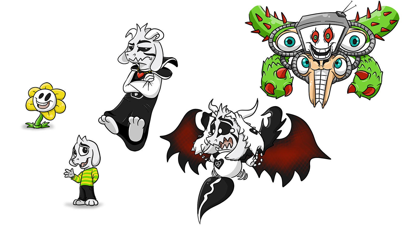 Undertale Wallpaper Entitled All Forms Of Asriel Dreemurr - Sans Vs ...