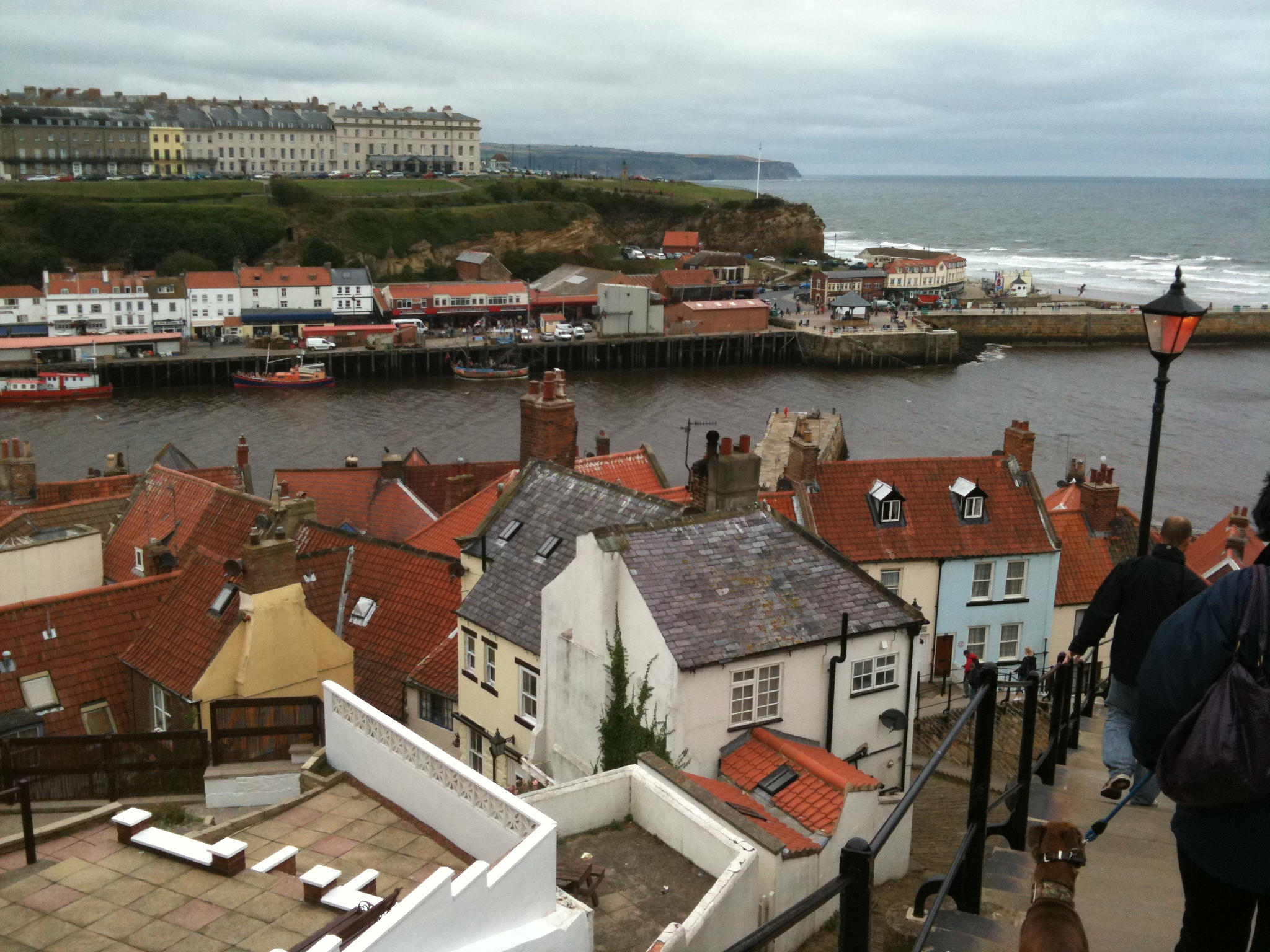 The View Of Whitby Harbour Walking Down From The Abbey - Whitby ...