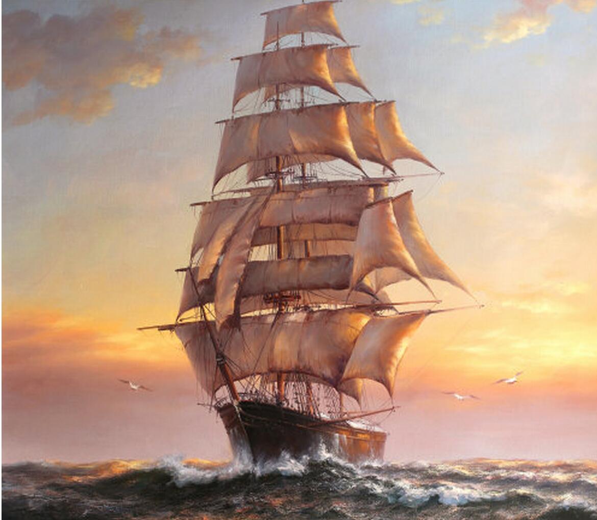 3d En Relieve Buena Suerte Barco Foto Wallpaper Salón - Парусный ...