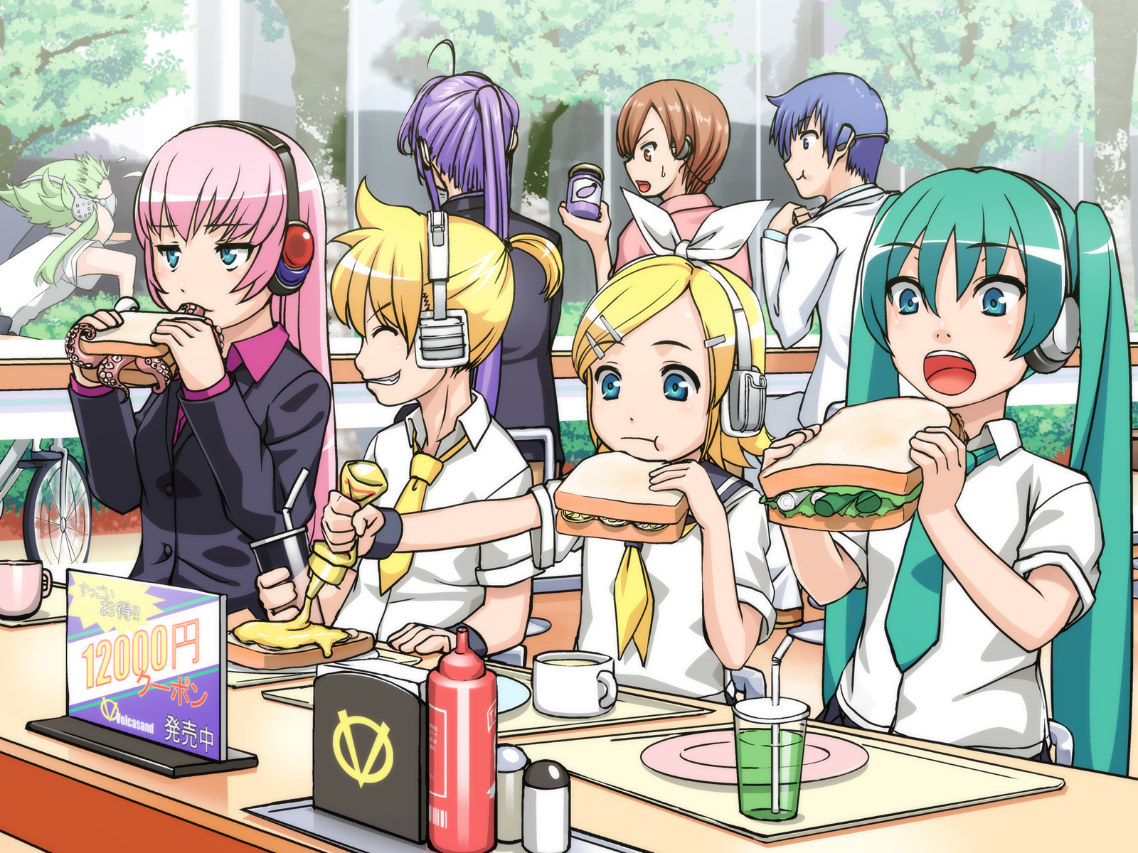Archivo Konachan Com 65954 Gumi Hatsune Miku Kagamine - Have Lunch ...