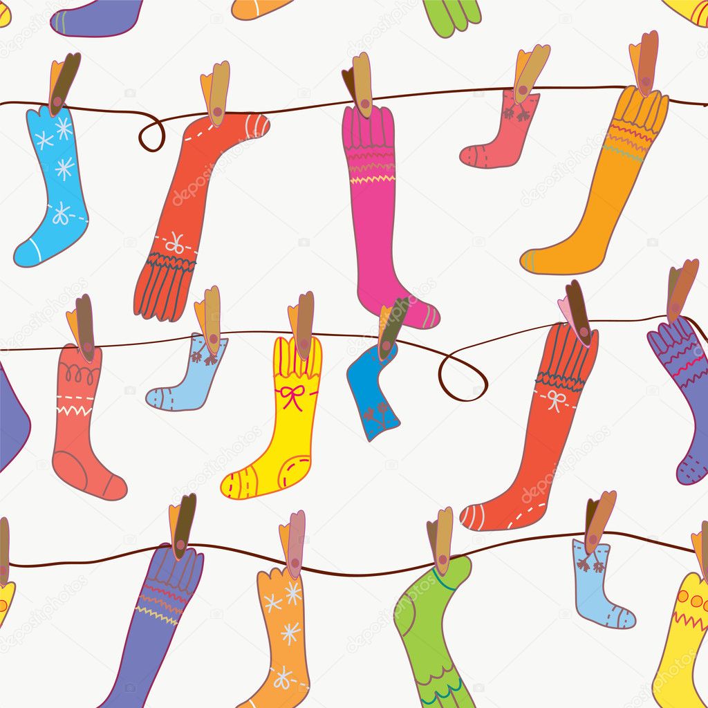 Socks Seamless Funny Wallpaper Stock Vector - Sock Background (#1588687 ...