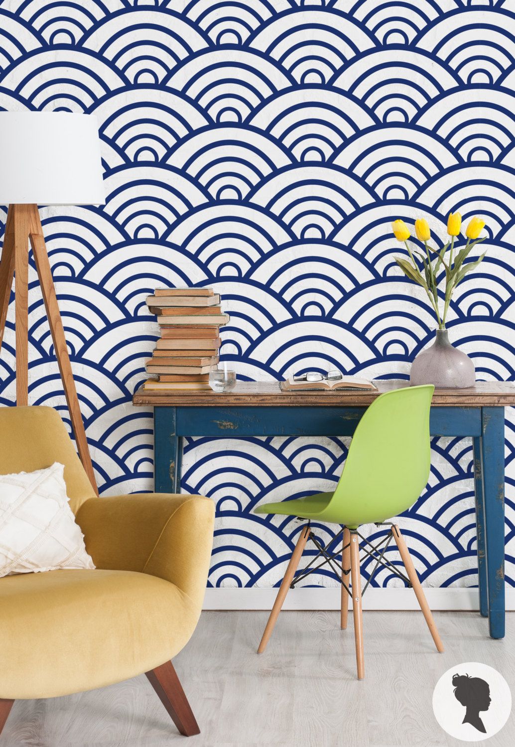 Download Self Adhesive Scallop Pattern Removable Wallpaper Z033 - Club ...