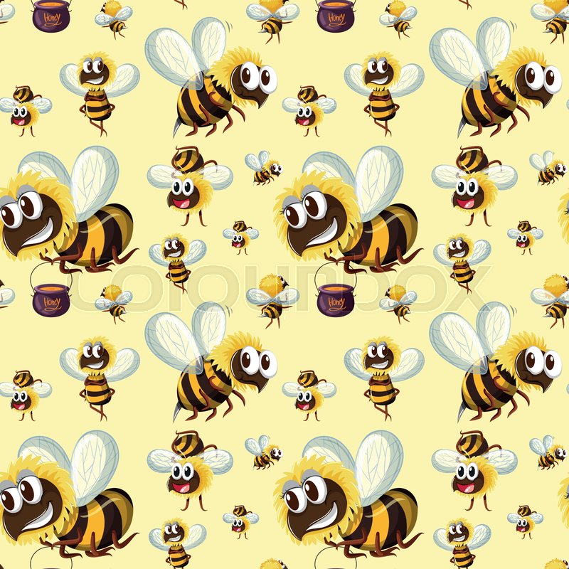 Stock-vektor Von 'nahtlos, Wallpaper, Grafik' - Bumblebee Pattern ...