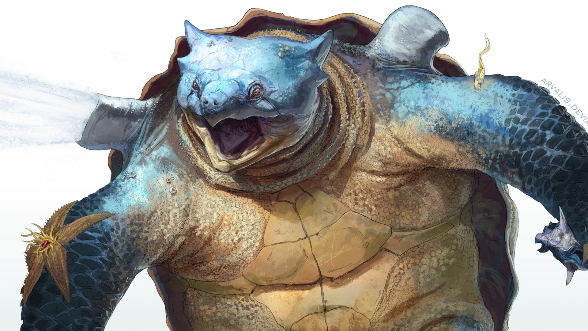 Wallpaper Blastoise, Pokemon, Turtle, Shell - Realistic Blastoise ...