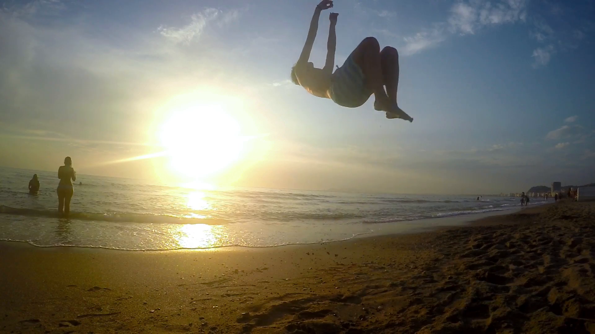 Gymnast Beach Backflip Floor Work At Sunset - Jumping (#1786635) - HD ...