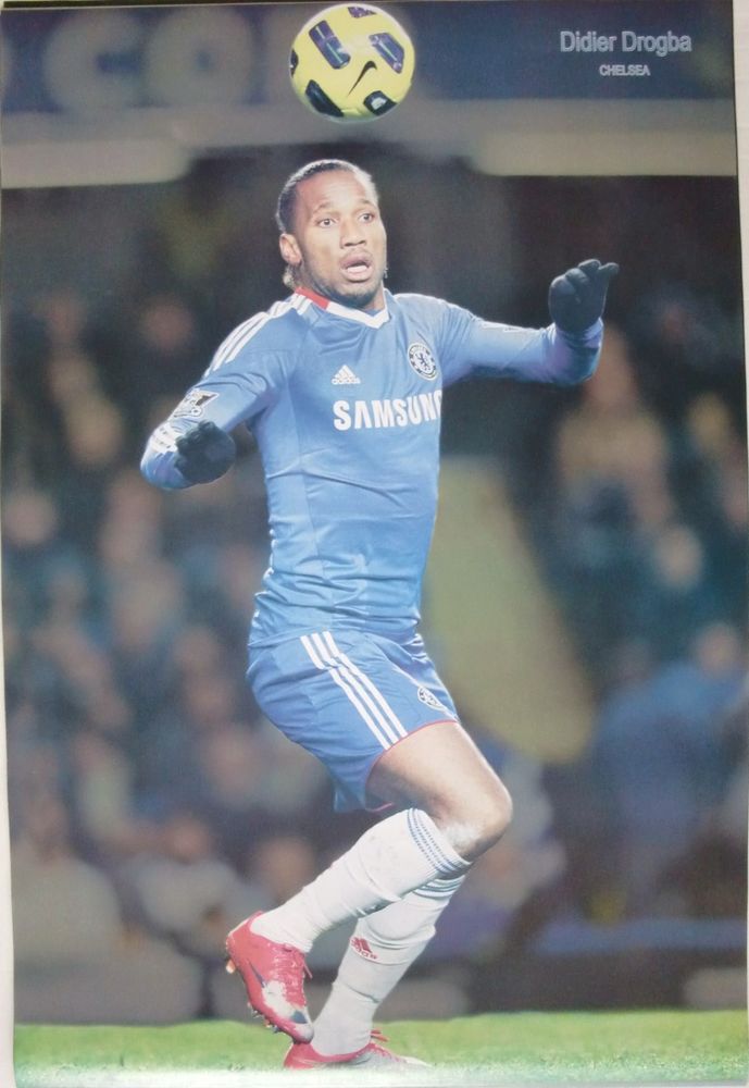 Download Details About Didier Drogba Football In The Air Poster - Kick ...