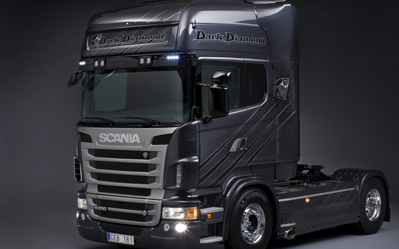 Semi Trailer Truck, Transport, Scania Ab, V8 Engine, - Scania R730 Dark ...