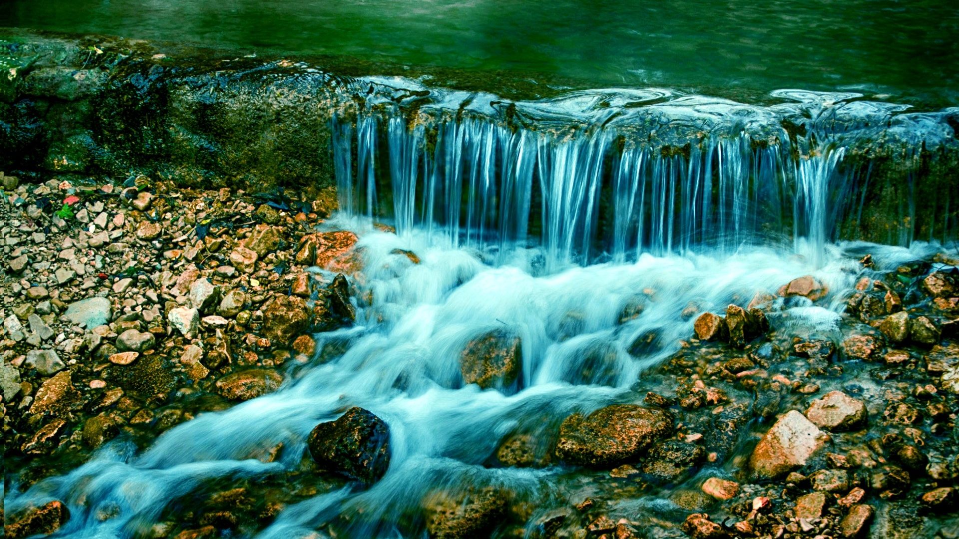 River Stones Nature Falls Waterfalls Waterfall Wallpaper - Wallpaper ...