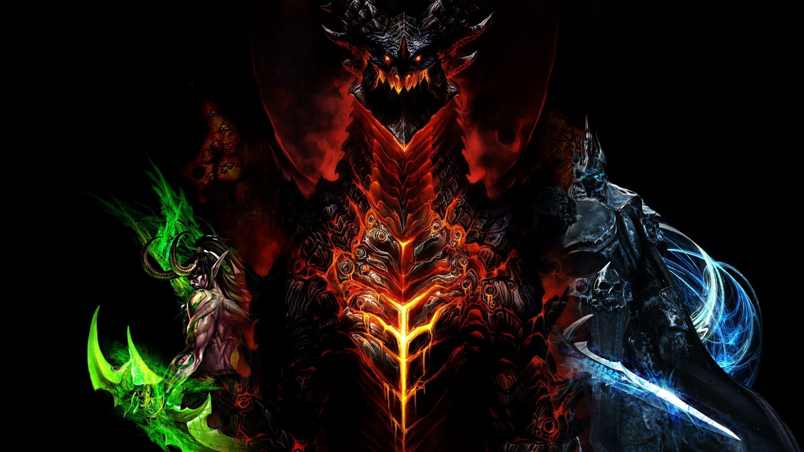 Illidan Vs Arthas Wallpaper - Illidan Lich King Deathwing (#198883) - HD Wallpaper & Backgrounds ...
