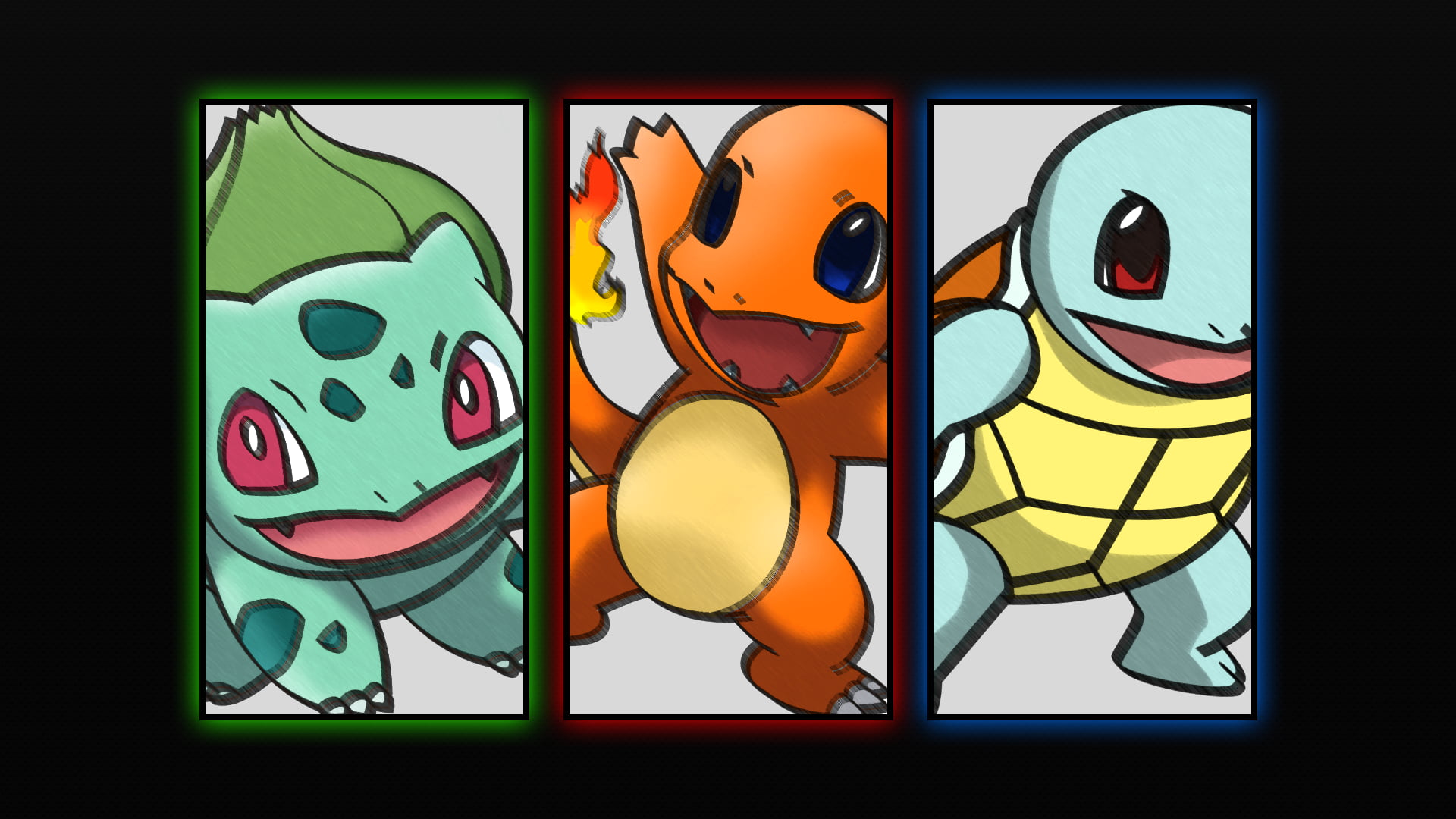 Bulbasaur, Charmander, Squirtle Collage Hd Wallpaper - Cartoon (#199660 ...