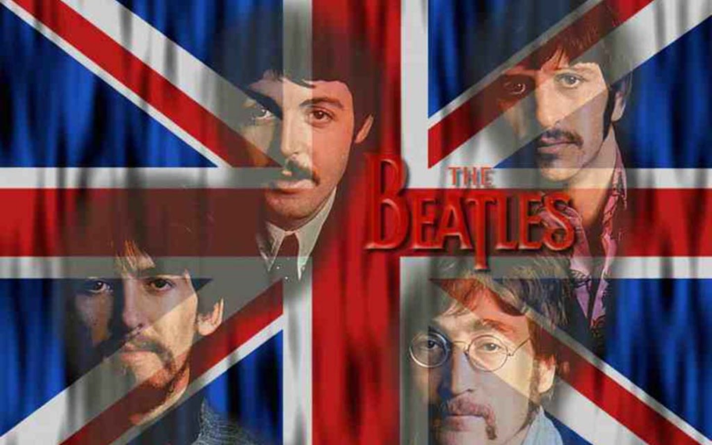 The Beatles Обои Titled Beatles With Uk Flag Обои - Beatles With ...