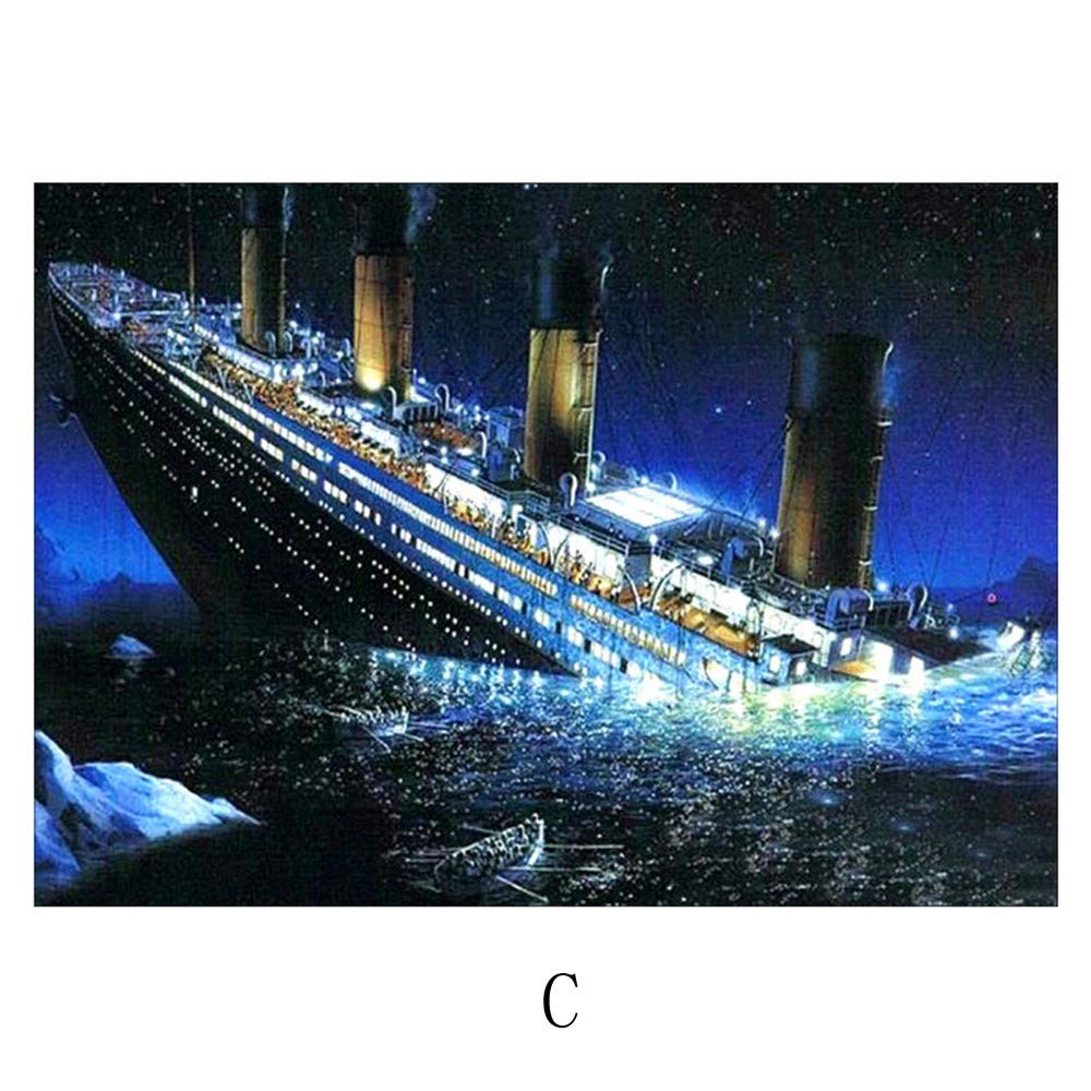 5d Diamond Painting Rhinestone Ocean Titanic Sinking - Titanic In Color ...