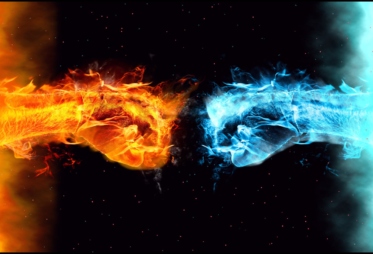 Download Animated Hd Fire Wallpaper - Fire And Water Logo On Itl.cat