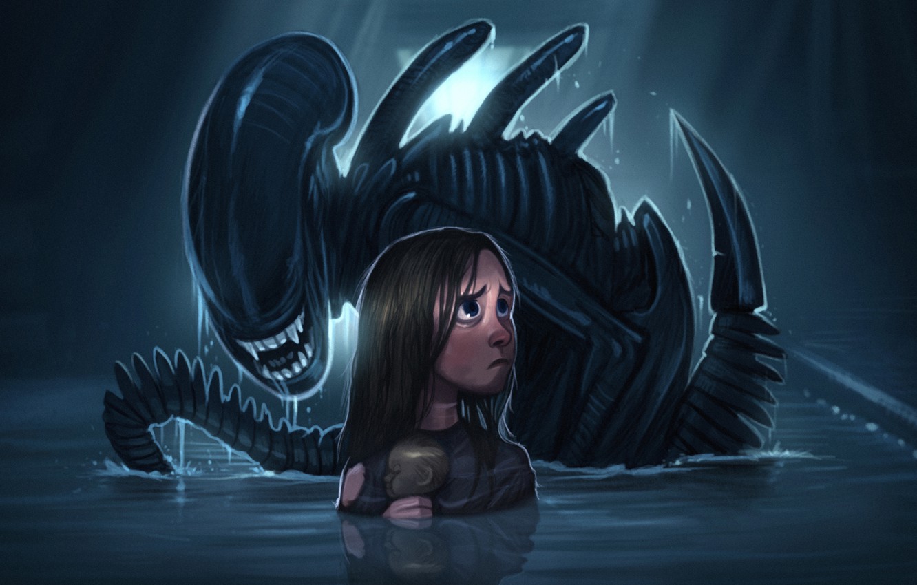Photo Wallpaper Water, Toy, Others, Girl, Aliens, Xenomorph, - Newt ...
