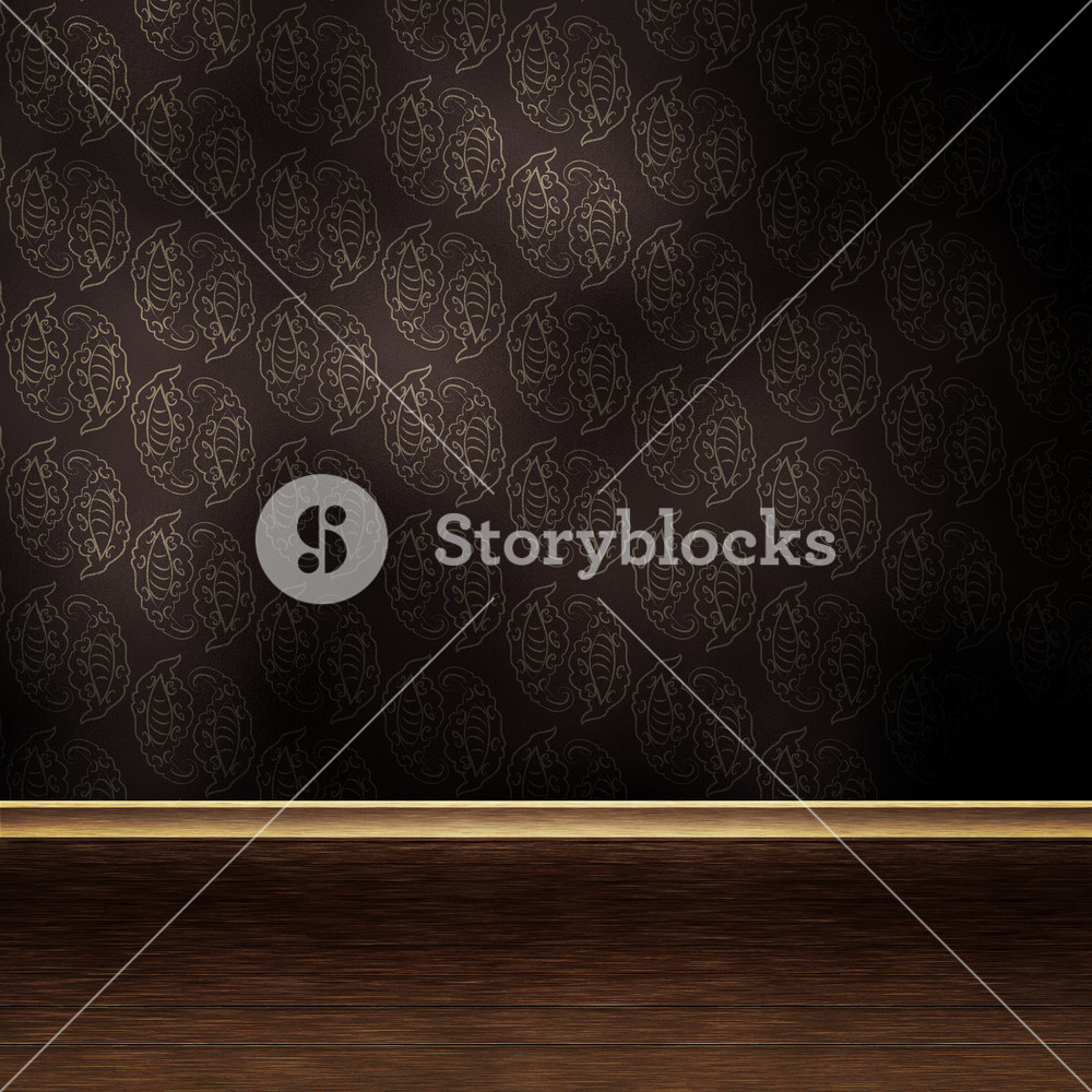 Vintage Dark Room With Grunge Wallpaper And Wood Floor - Storybird ...