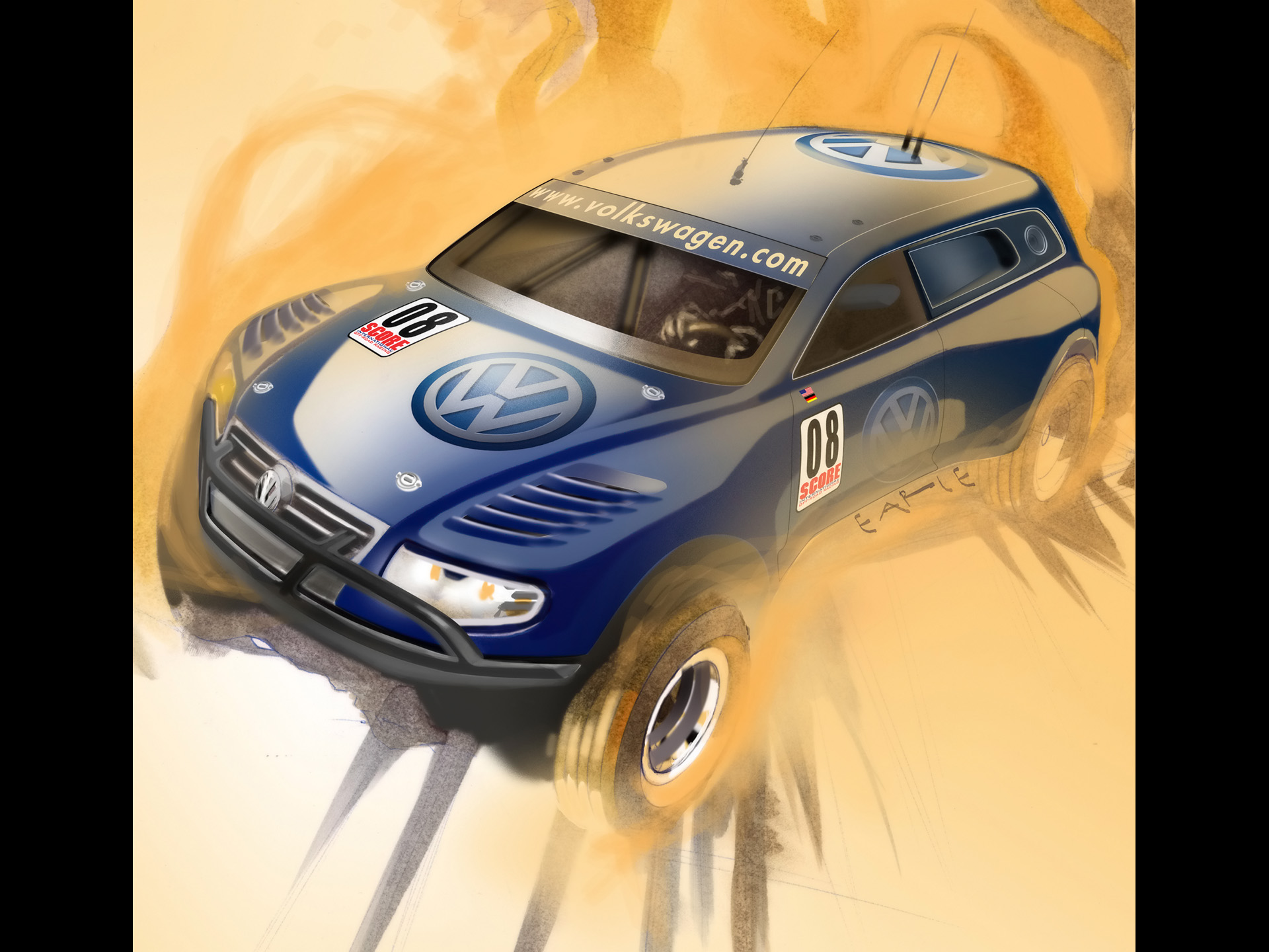 Volkswagen Red Bull Baja Race Touareg Tdi Trophy Truck - Touareg Red ...