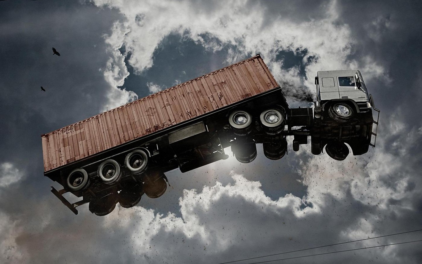 Flying Truck In The Sky Funny Picture - Tampa Cargo (#2110199) - HD ...