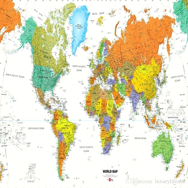 World Map Wallpaper Stereo Custom Office Living Room - Tapestry ...