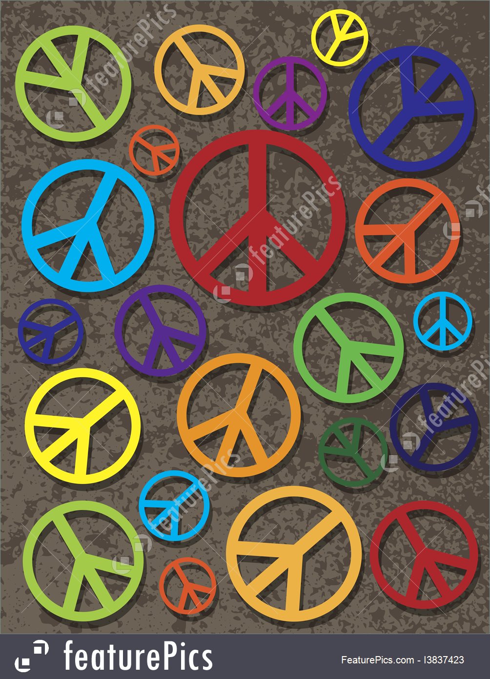 Colorful Peace Symbol On Texture Background Royalty-free - Rainbow ...