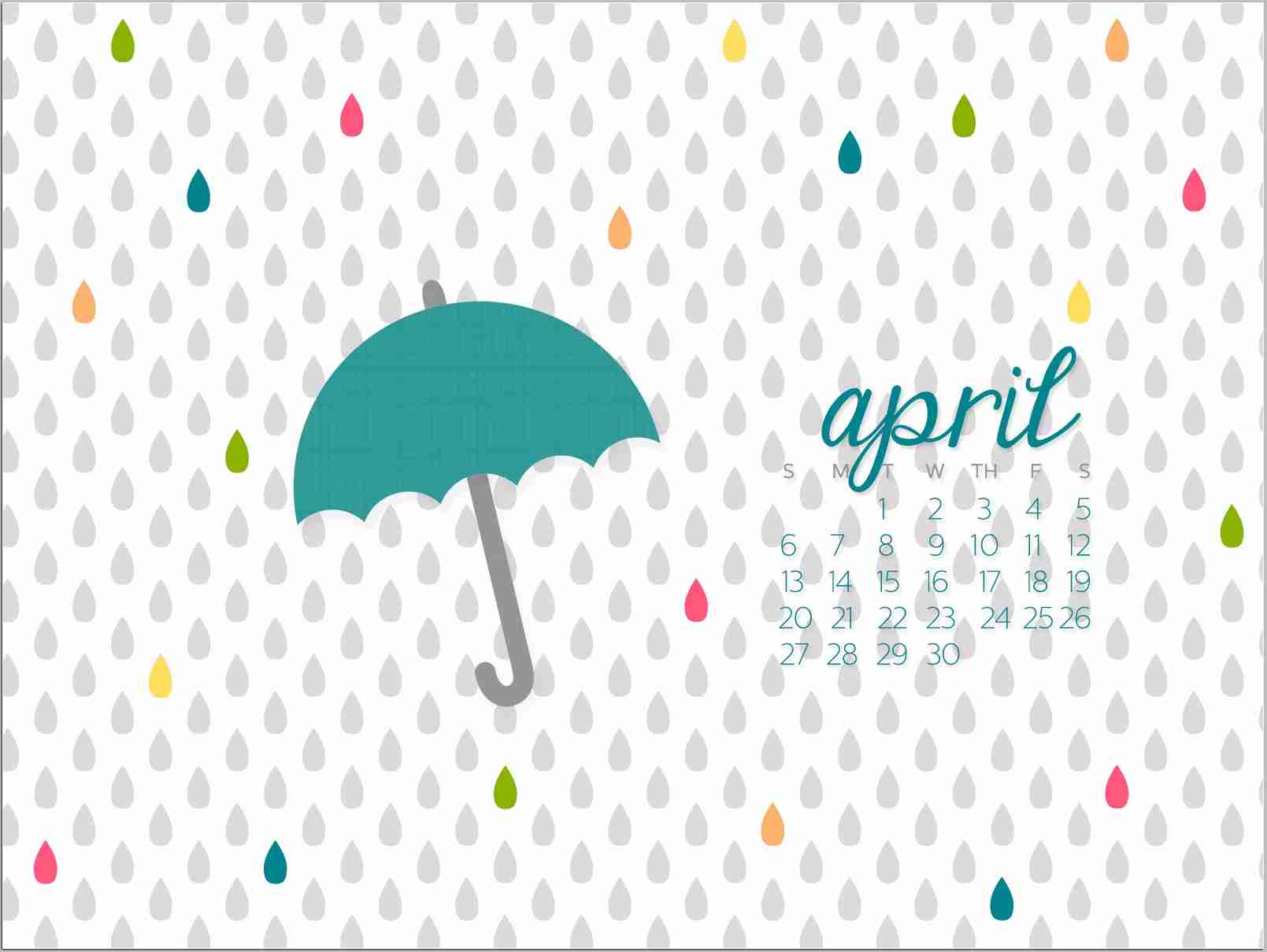 Cute April Calendar For Desktop (#2390373) - HD Wallpaper & Backgrounds ...