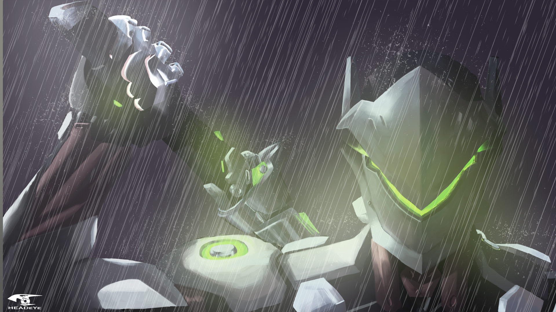 Genji In Rain Wallpaper - Genji In The Rain (#2405208) - HD Wallpaper ...