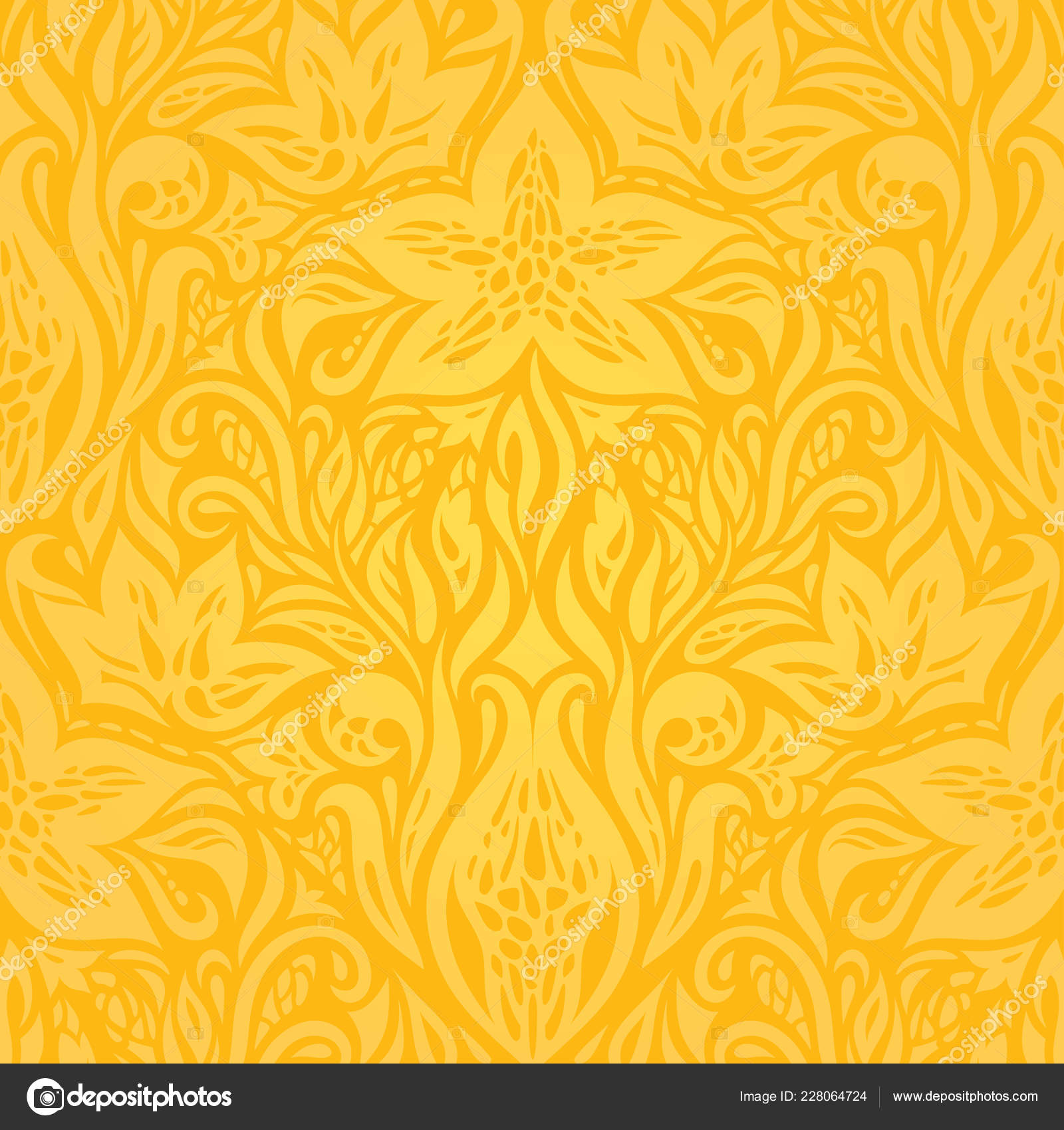 Download Yellow Floral Background Design On Itl.cat