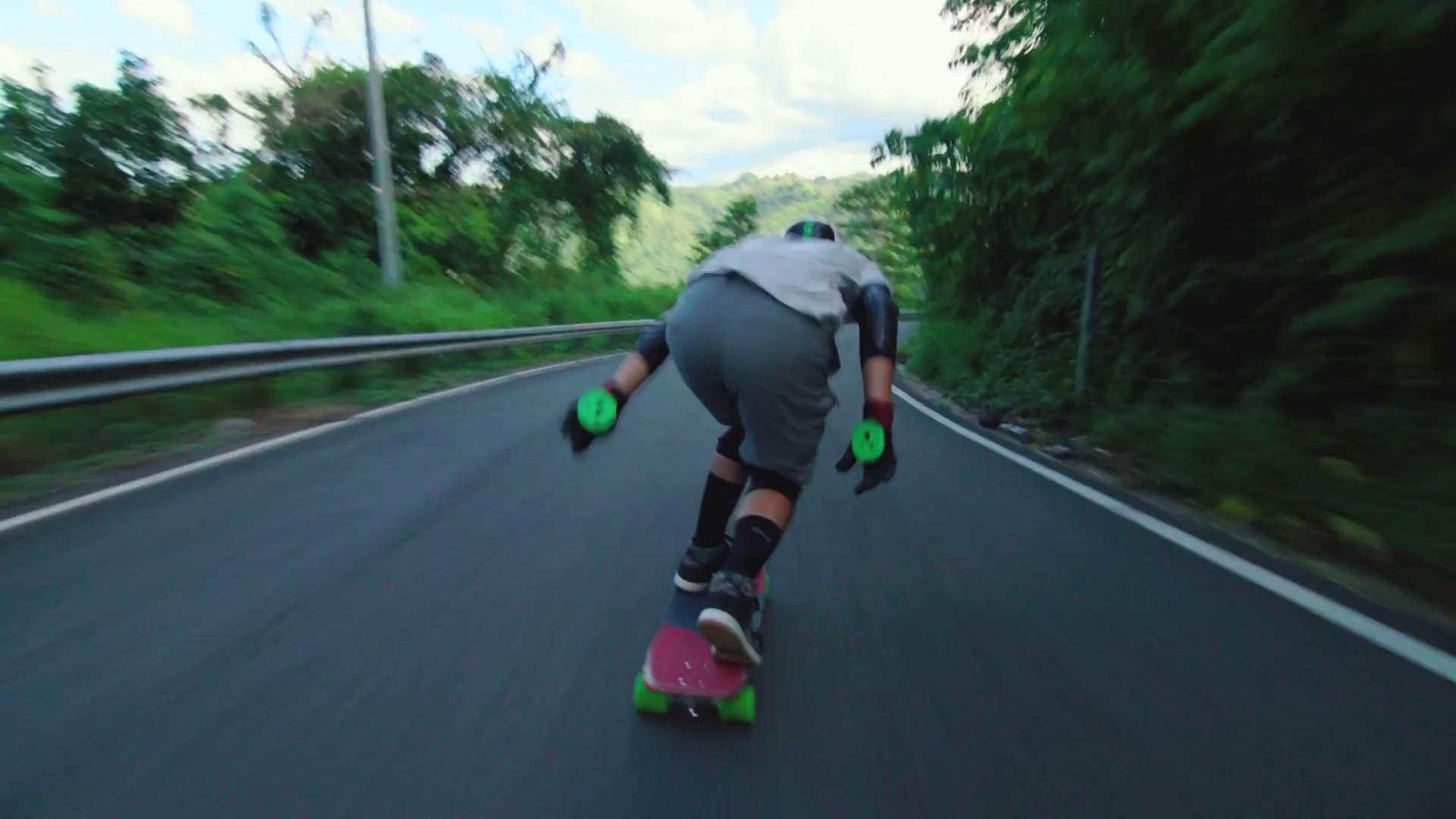 Professional Skateboarder Skating Very Fast In 4k Down - Freeride ...