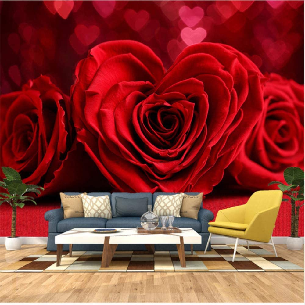 Hwhz Custom Any Size 3d Wall Painting Wallpaper Murals - Romantic Roses ...