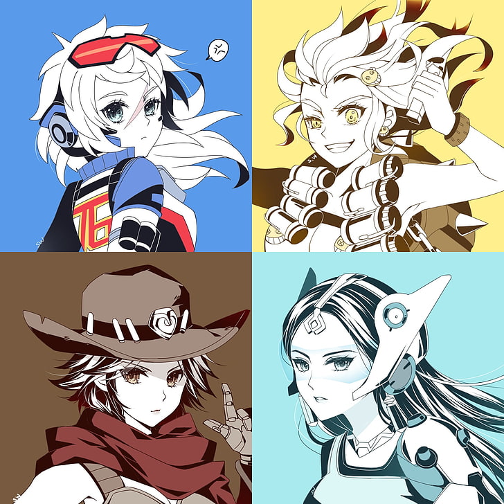 Four Assorted Female Anime Characters, Mccree , Symmetra (#2589710 ...