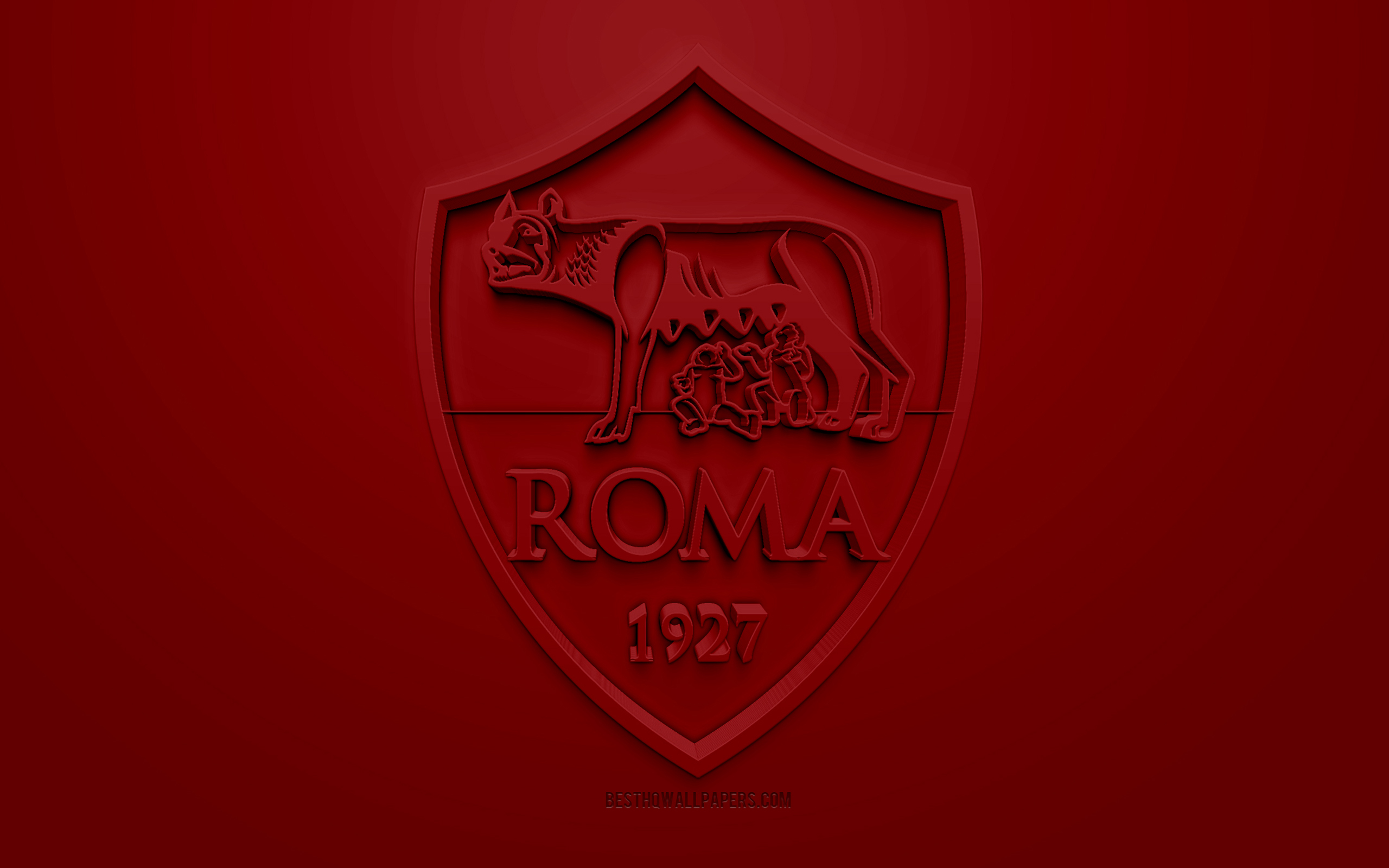 As Roma, Creative 3d Logo, Red Background, 3d Emblem, - Emblem ...