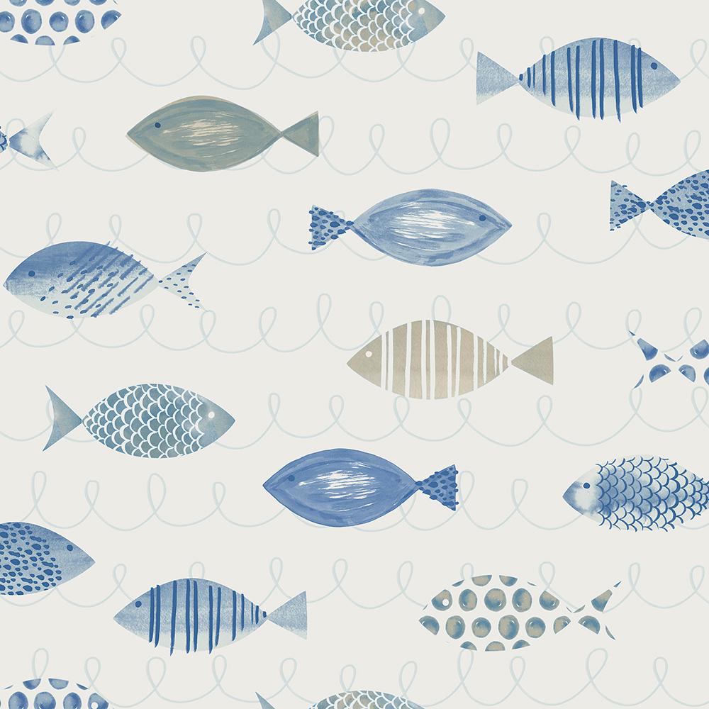 Blue Fish Pattern (#2837921) - HD Wallpaper & Backgrounds Download