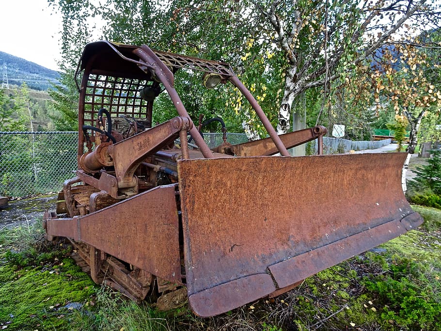 Scraper, Grader, Bulldozer, Rusty, Machinery, Heavy, - Tree (#2887919 ...