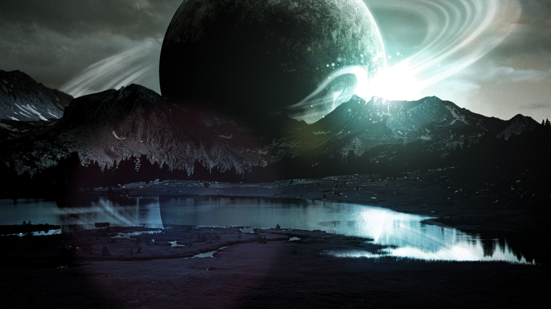 Wallpaper Of Space, Planet, Lake, Art, Fantasy Background - Space ...